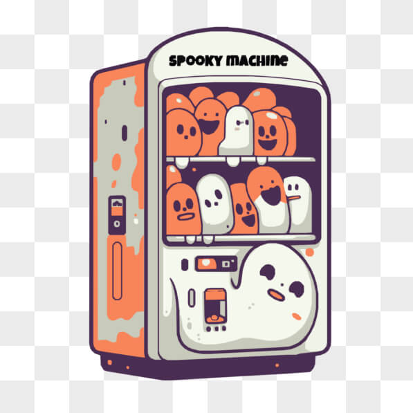 Download Spooky Machine with cartoon ghosts PNGs Online - Creative Fabrica