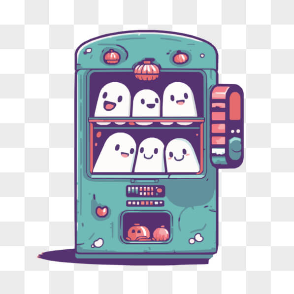 Download Whimsical Halloween Vending Machine with Ghosts PNGs Online ...