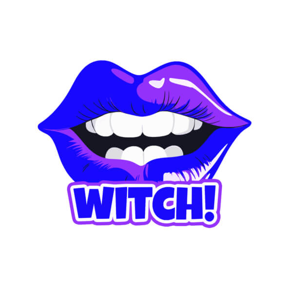 Download Stylized Purple Lips with 'WITCH!' Text Quotes Online ...