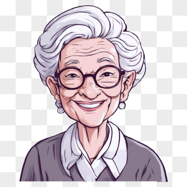 Download Smiling Elderly Woman Cartoons Online - Creative Fabrica