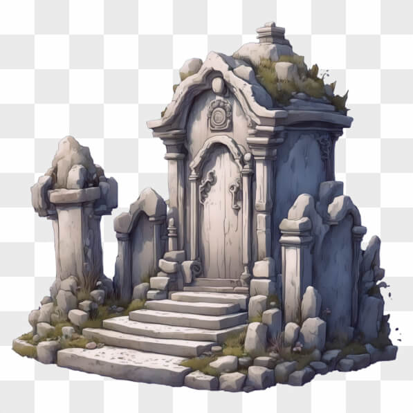 Download Ancient Stone Structure with Ornate Carvings Cartoons Online ...