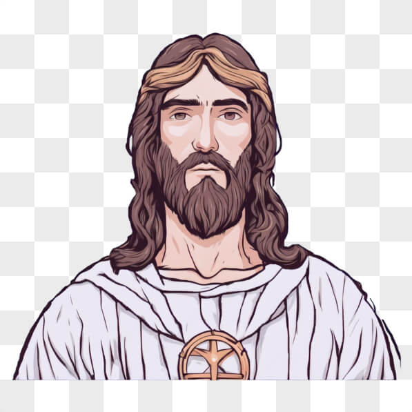 Download Stylized Religious Figure in White Robe Cartoons Online ...