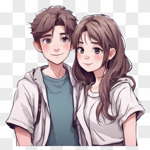 Download Happy Couple Smiling Together Cartoons Online - Creative Fabrica