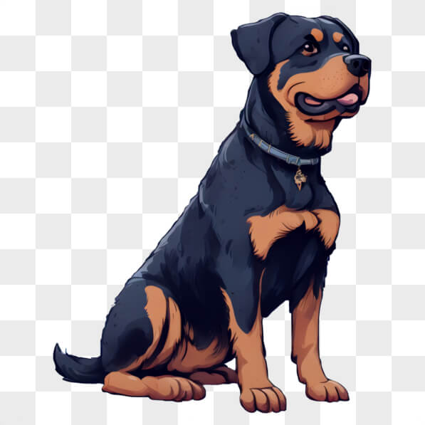 Download Rottweiler Dog Sitting Cartoons Online - Creative Fabrica