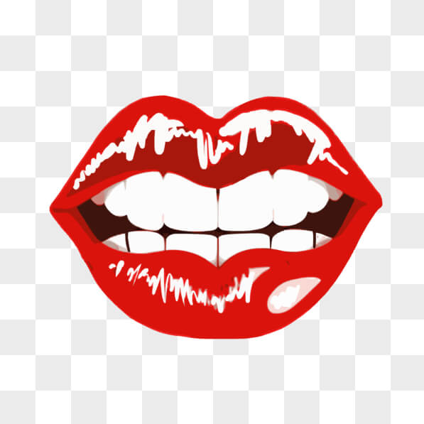 Descarga Ilustración de Labios Rojos Estilizados PNGs En Línea ...