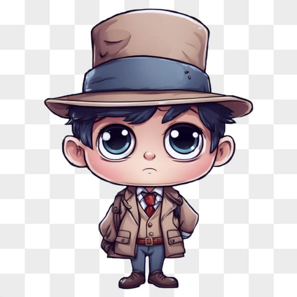 Download Chibi character in a cute outfit with a hat Cartoons Online ...