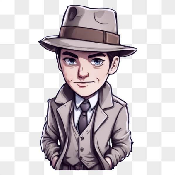 Download Stylized Detective Character Cartoons Online - Creative Fabrica