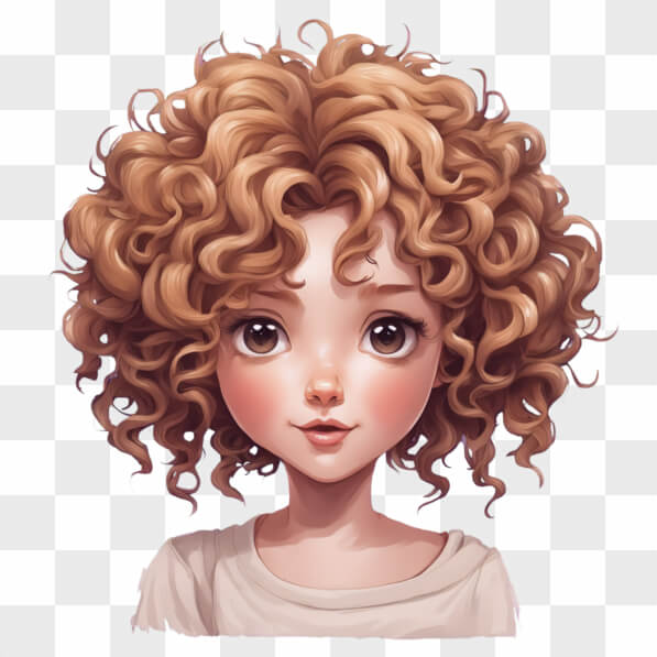 Download Artistic portrayal of a young character with curly hair ...