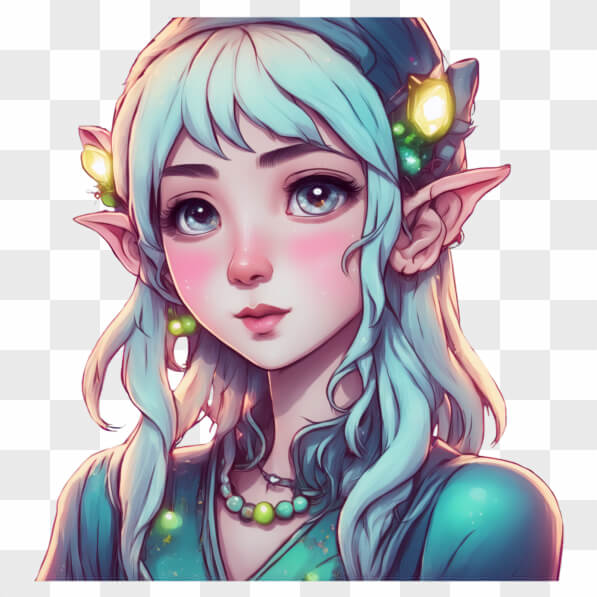 Descarga Retrato de personaje de fantasía con cabello aqua Cartoons En ...