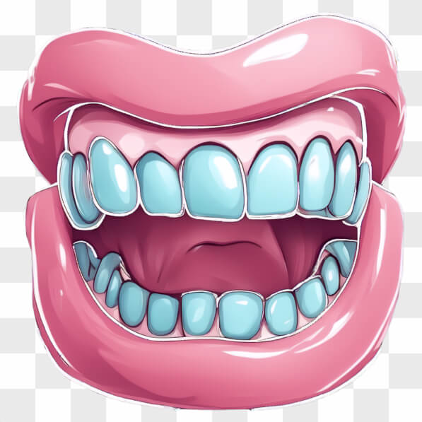 Descarga Ilustración de boca de estilo caricaturesco con dientes azules ...