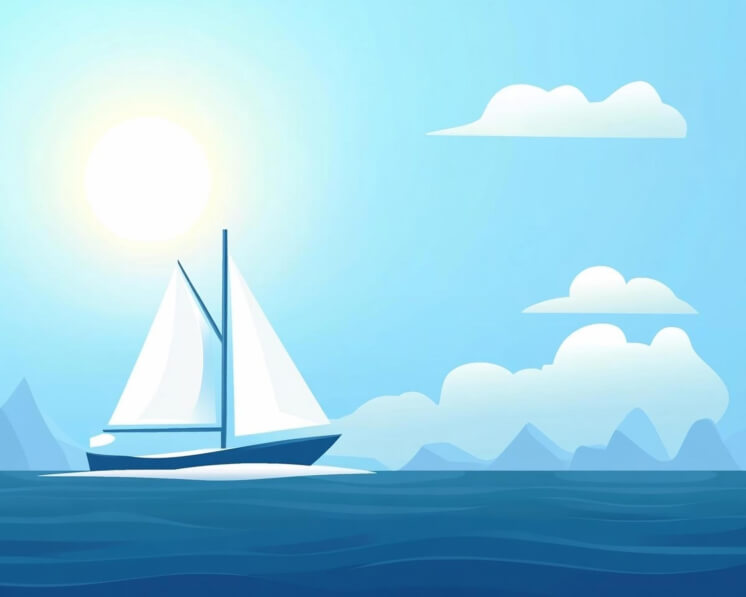 Descarga Velero en un mar tranquilo bajo un cielo brillante Fondos En ...