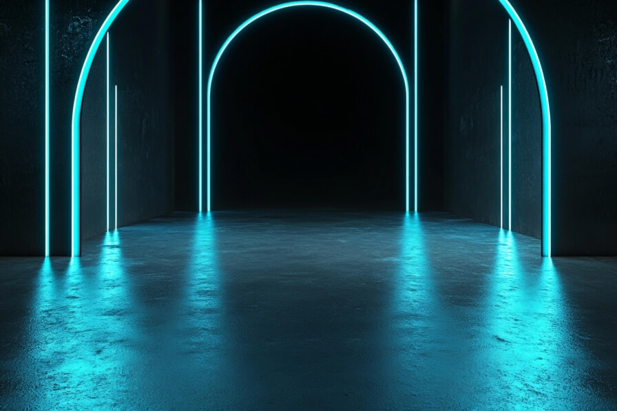 Descarga Espacio Minimalista Iluminado con Luces Neón Azules Fondos En ...