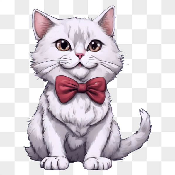 Download Adorable White Cat with Red Bow Tie Cartoons Online - Creative ... Download Adorable White Cat with Red Bow Tie Cartoons Online - Creative ...