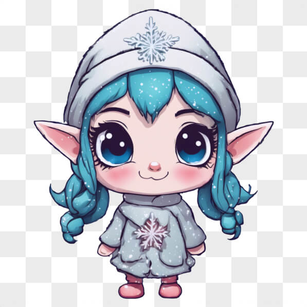 Descarga Personaje de invierno chibi con gorro de copo de nieve ...
