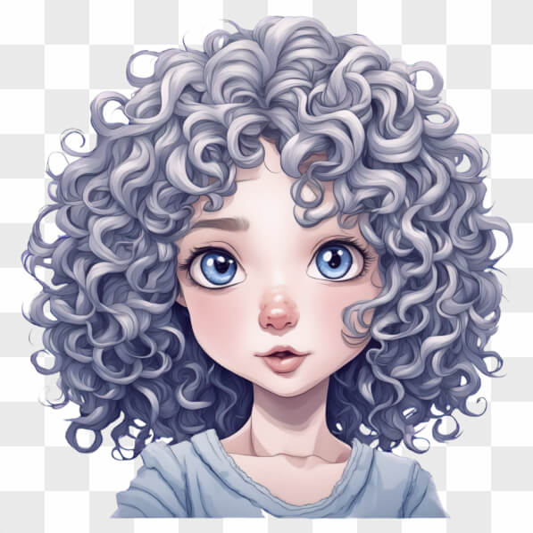 Download Whimsical Character with Curly Hair Cartoons Online - Creative ...