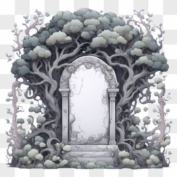 Download Ornate Archway Surrounded by Twisted Trees Cartoons Online ...