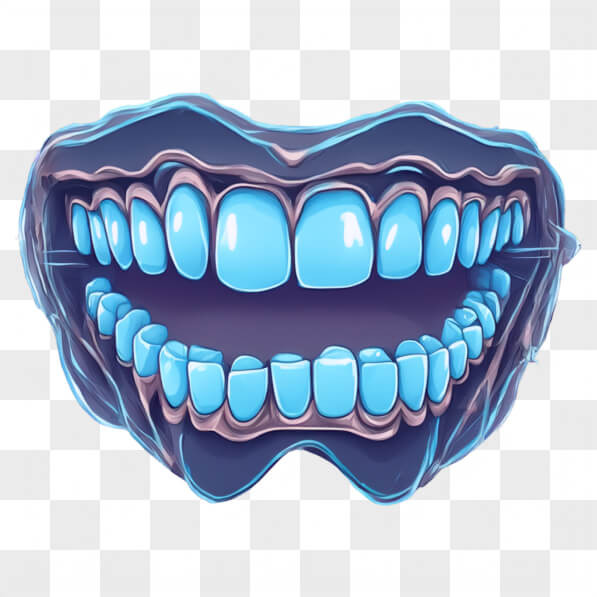 Download Stylized Human Mouth with Blue Teeth Cartoons Online ...