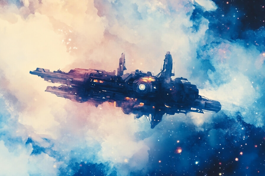 Download Futuristic Spaceship in Cosmic Background Backgrounds Online ...