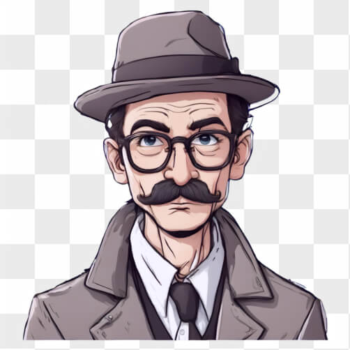 Download Stylized Animated Character in Detective Outfit Cartoons ...