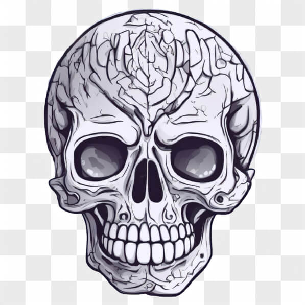 Download Stylized Skull Design with Leaf Pattern Cartoons Online ...