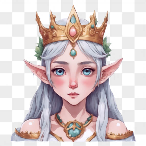 Download Elven Princess with Crown Cartoons Online - Creative Fabrica