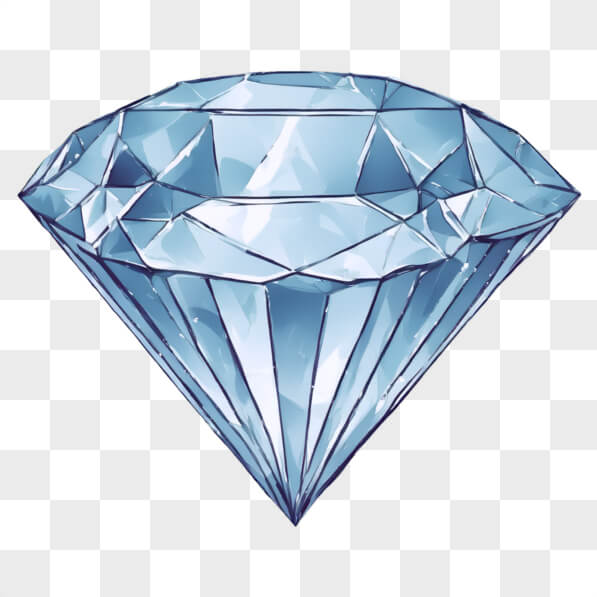 Download Illustrated Diamond with Blue Hue Cartoons Online - Creative ...