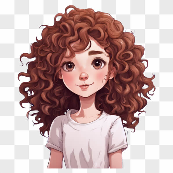 Descarga Chica animada con cabello rizado Cartoons En Línea - Creative Fabrica