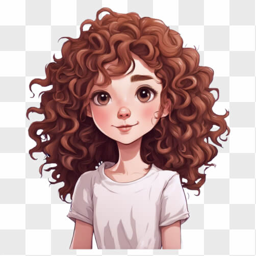 Download Charming Animated Girl with Curly Hair Cartoons Online ...