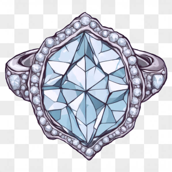 Download Elegant Light Blue Diamond Ring Cartoons Online - Creative Fabrica