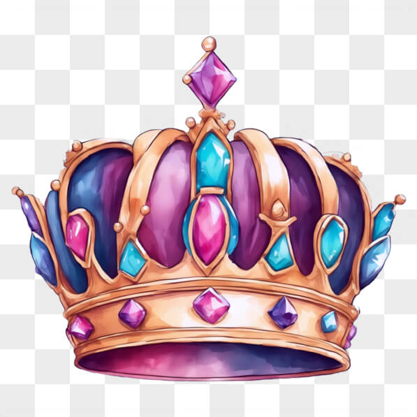 Download Regal Crown with Purple and Blue Gemstones Cartoons Online ...