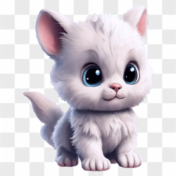 Download Cute Cartoon White Kitten Cartoons Online - Creative Fabrica