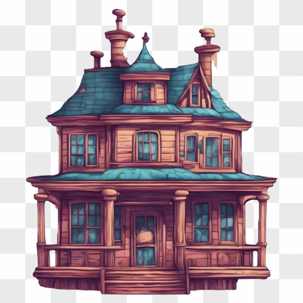 Descarga Casa Encantadora y Caprichosa con Techo Azul Cartoons En Línea ...