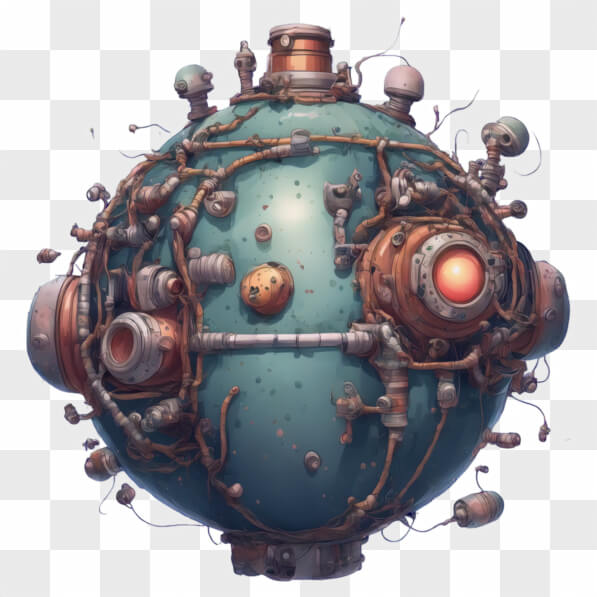 Download Steampunk-inspired spherical machine with intricate designs ...