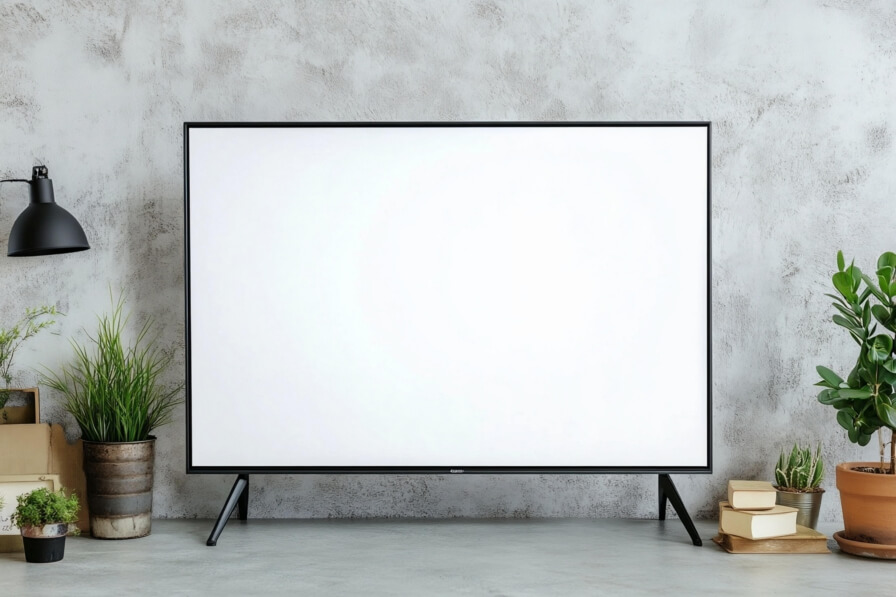 Download Modern Interior with Blank TV Screen and Indoor Plants Mockups ...