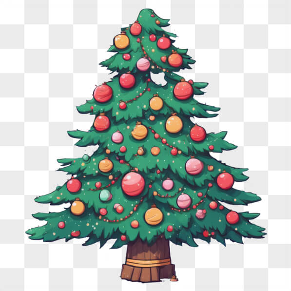 Download Colorful Cartoon Christmas Tree Cartoons Online - Creative Fabrica