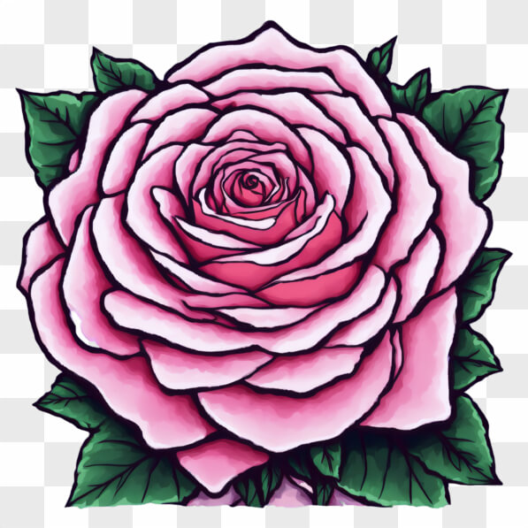 Download Beautiful Pink Rose Illustration Cartoons Online - Creative ...