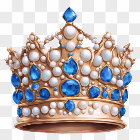 Download Ornate Crown with Blue Gemstones and Pearls Cartoons Online ...