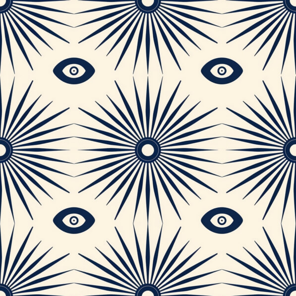 Download Stylized Eyes and Sunburst Pattern Patterns Online - Creative ...