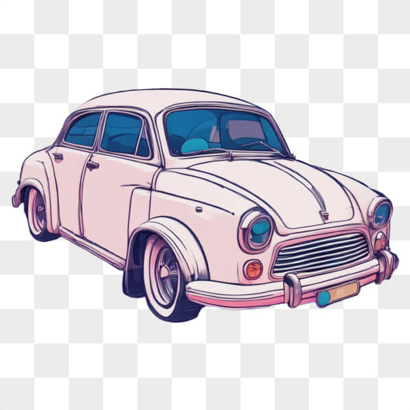 Download Vintage Pink Car Cartoons Online - Creative Fabrica