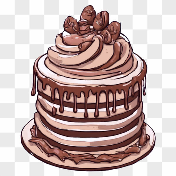 Download Decadent Chocolate Cake with Frosting Cartoons Online ...