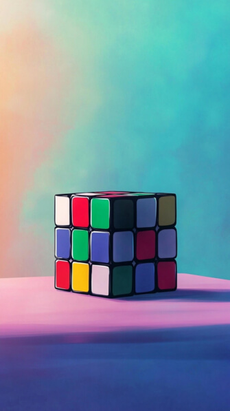 Download Rubik's Cube on Colorful Background Backgrounds Online ...