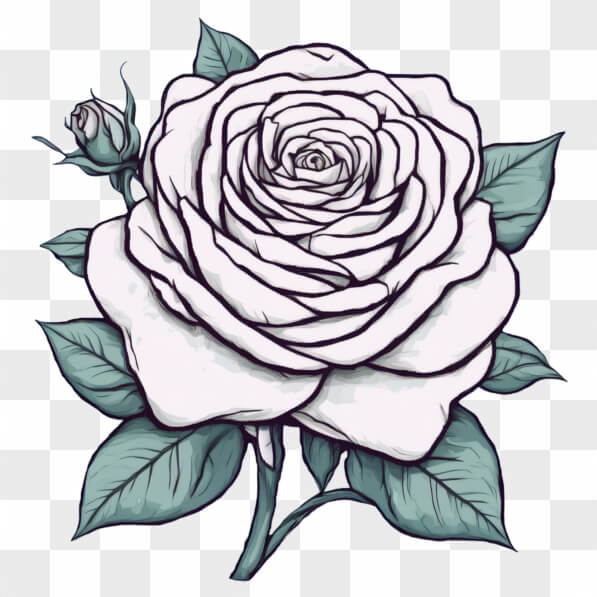 Download Illustration of a White Rose Cartoons Online - Creative Fabrica