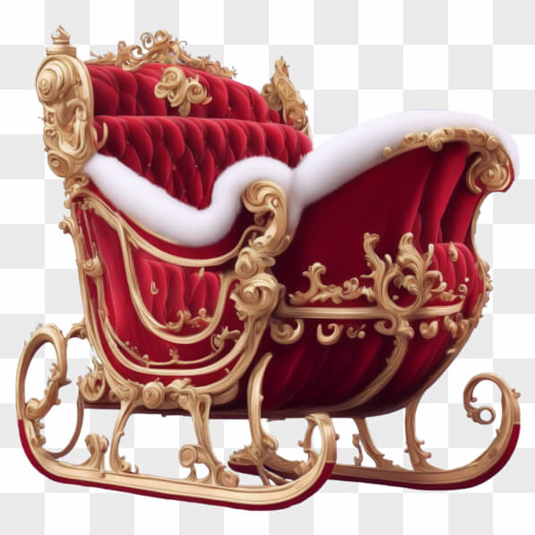 Download Luxurious Red and Gold Sleigh Cartoons Online - Creative Fabrica