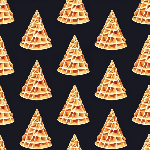 Download Pattern of Waffle Cones on Black Background Patterns Online ...