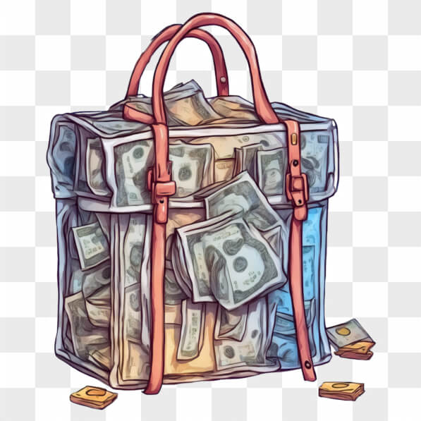 Download Bag Overflowing with Money Cartoons Online - Creative Fabrica