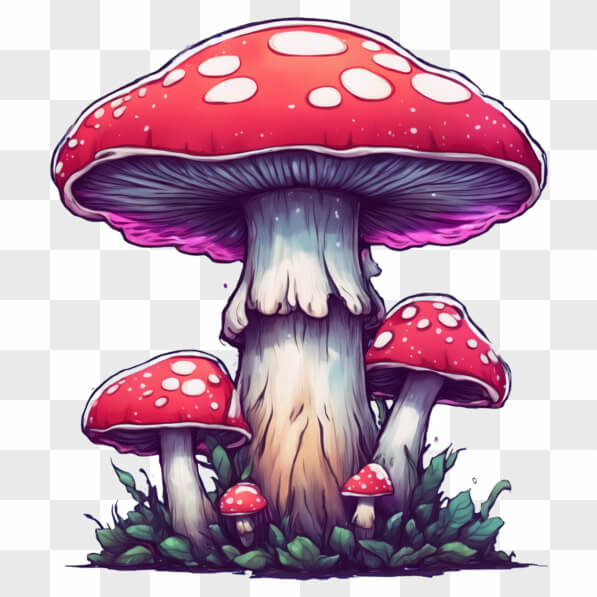 Download Vibrant Mushroom Cluster in Nature Cartoons Online - Creative ...