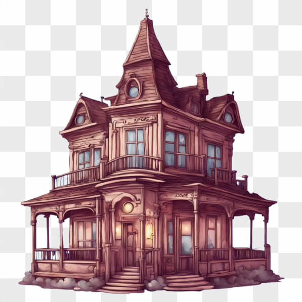 Download Victorian-style House with Tower Cartoons Online - Creative ...