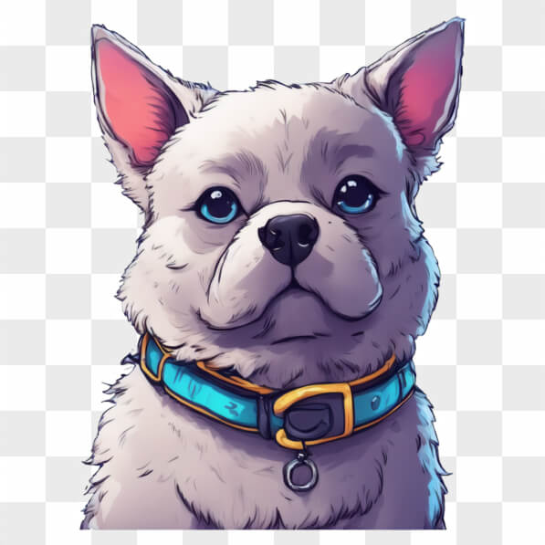 Download Cute Fluffy Dog with Blue Eyes and Collar Cartoons Online ...