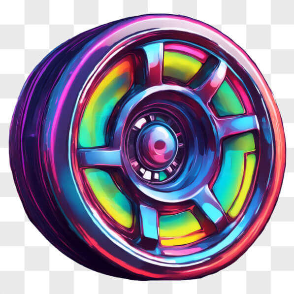 Download Stylized Car Wheel with Colorful Design Cartoons Online ...