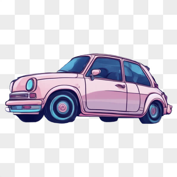 Baixe Carro Rosa Estilizado Cartoons - Creative Fabrica